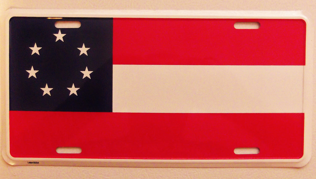 CONFEDERATE 1ST NATIONAL FLAG LICENSE PLATE – CONFEDERATE FLAGS AND MORE